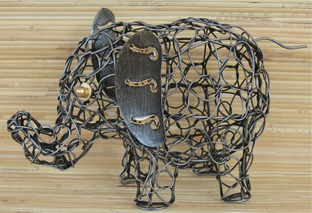 Metal Wire Elephant Lg.