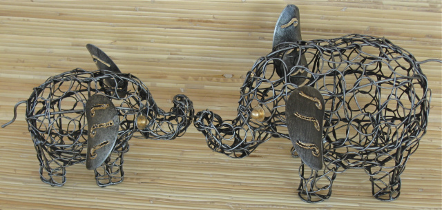 Metal Wire Elephant Lg.